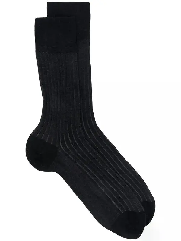 Falke Shadow Ribbed Socks - Black