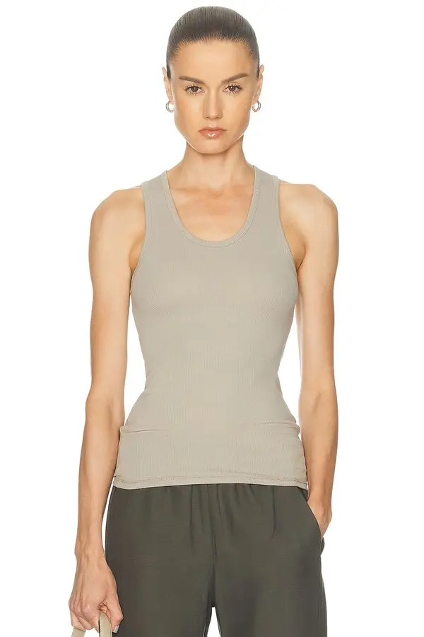 Wardrobe.NYC Ribbed Tank Top - Taupe