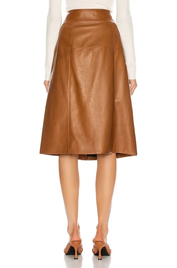 Saint Laurent High Waisted Leather Skirt