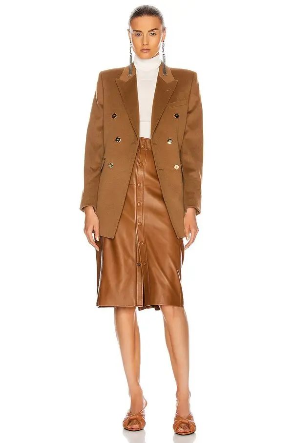 Saint Laurent High Waisted Leather Skirt