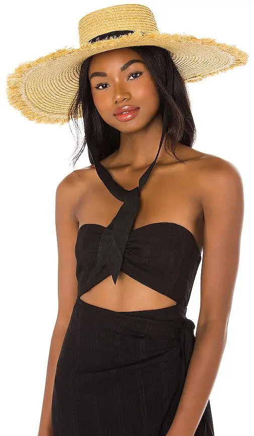 Lack Of Color The Ventura Tan and Black Wide-Brimmed Straw Hat The Ventura | Lack of Color main image 4