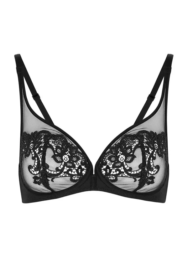 Simone Perele Saga Guipure Lace Full-cup Bra - Black