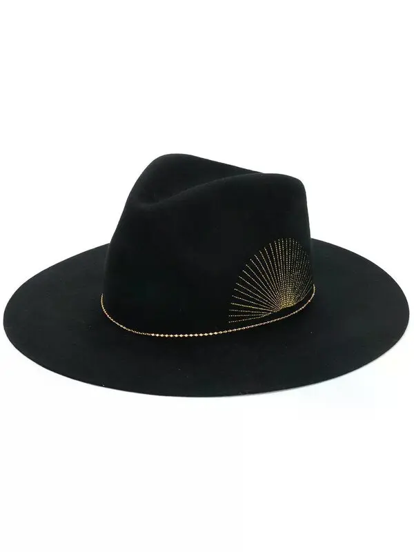 VAN PALMA Basile Bead Embellished Hat - Black