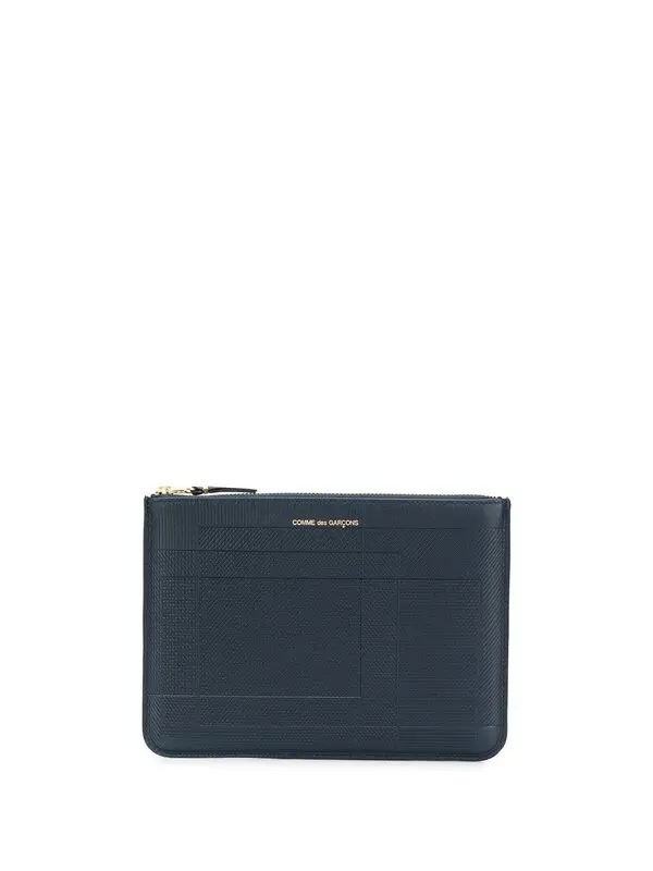 Comme Des Garçons Line-pattern Wallet - Blue