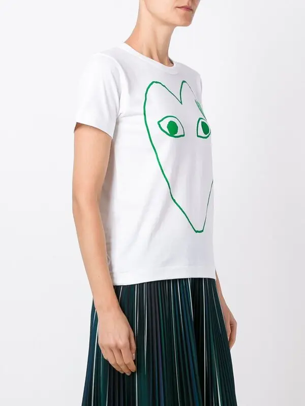 Play Comme Des Garcon Logo Outline Print T-shirt