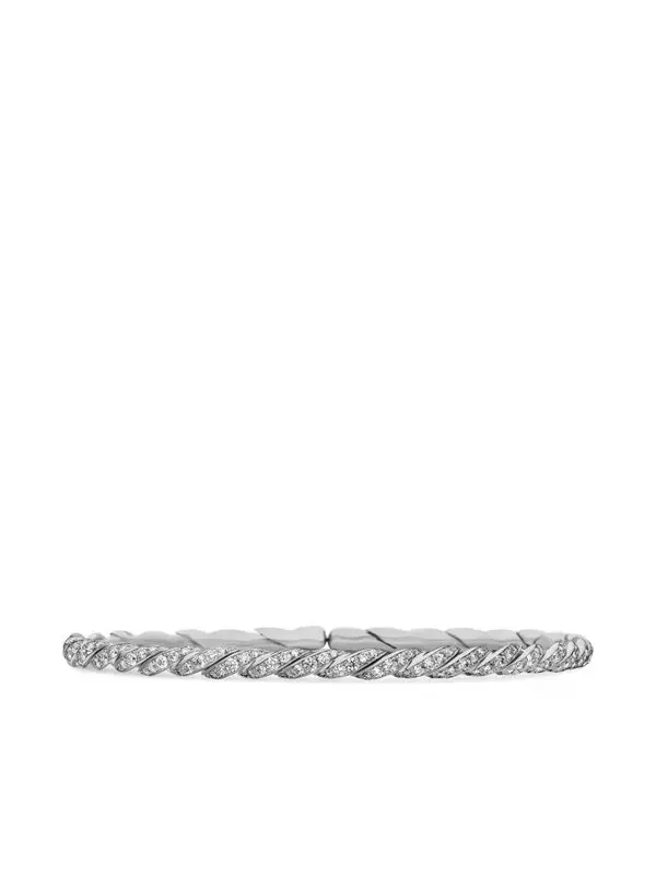 David Yurman 18kt White Gold Pavéflex Bracelet - Silver