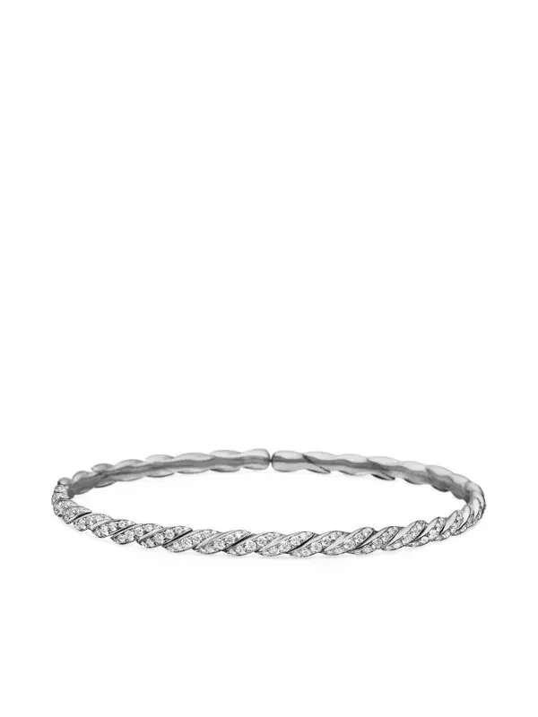 David Yurman 18kt White Gold Pavéflex Bracelet