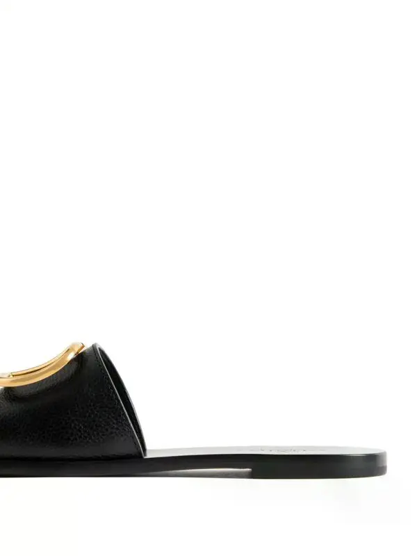 Valentino Garavani Vlogo Signature Leather Sandals - Black