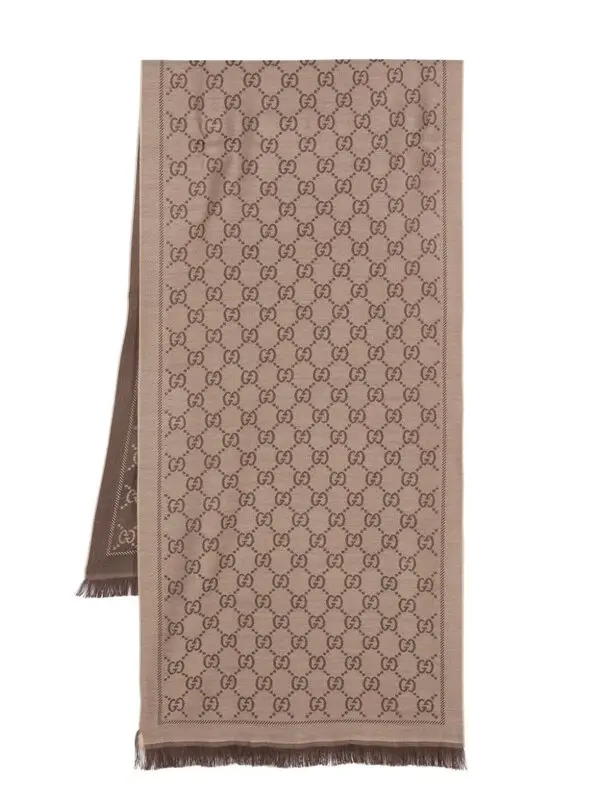 Gucci Gg Supreme Wool Scarf - Neutrals