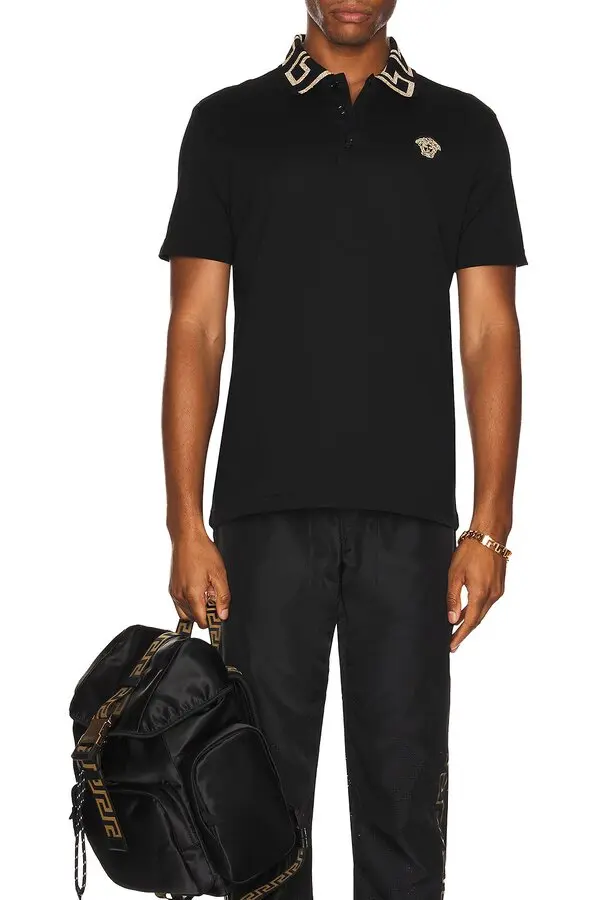 Versace Taylor Fit Polo - Black