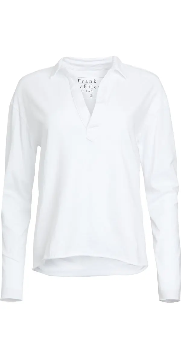 Frank & Eileen Popover Top - White