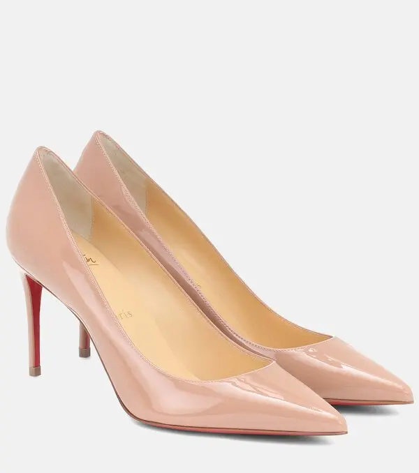 CHRISTIAN LOUBOUTIN Kate 85 Patent Leather Pumps - Beige