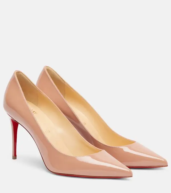 CHRISTIAN LOUBOUTIN Kate 85 Patent Leather Pumps - Beige