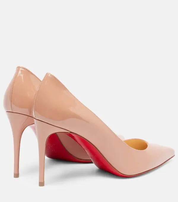 CHRISTIAN LOUBOUTIN Kate 85 Patent Leather Pumps - Beige