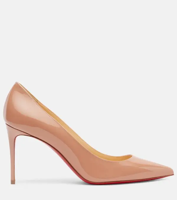 CHRISTIAN LOUBOUTIN Kate 85 Patent Leather Pumps - Beige