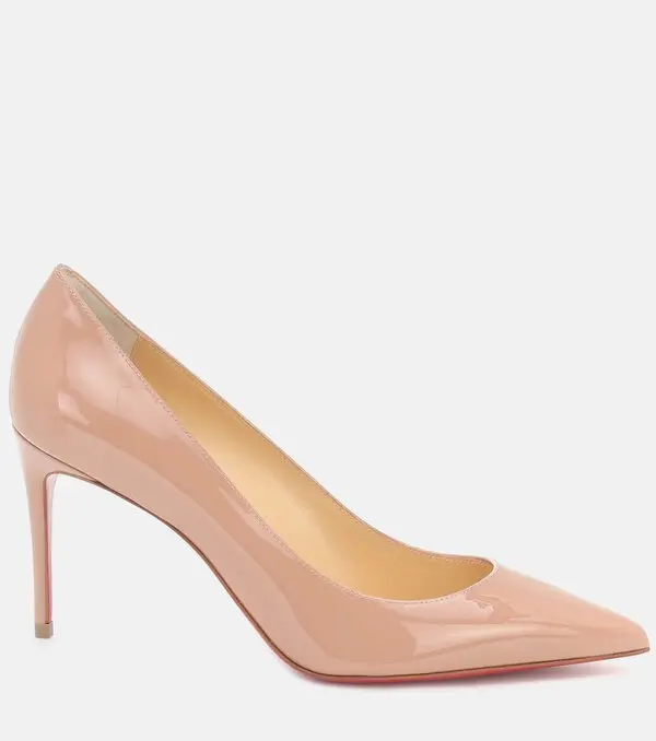 CHRISTIAN LOUBOUTIN Kate 85 Patent Leather Pumps - Beige