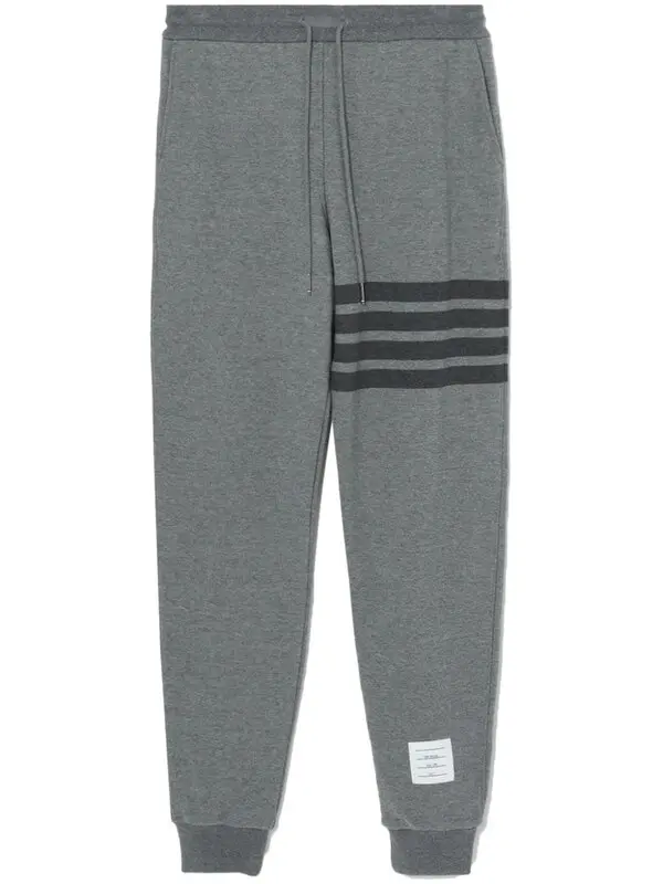Thom Browne Striped Cotton Track Pants - Grey