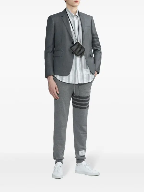 Thom Browne Striped Cotton Track Pants - Grey