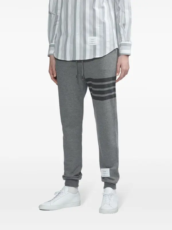 Thom Browne Striped Cotton Track Pants - Grey