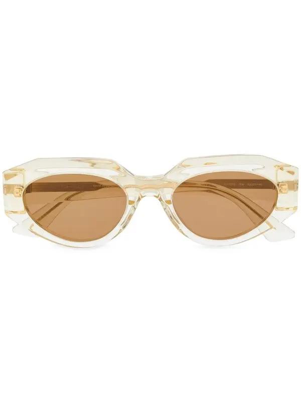 Bottega Veneta Oval Clear-frame Sunglasses