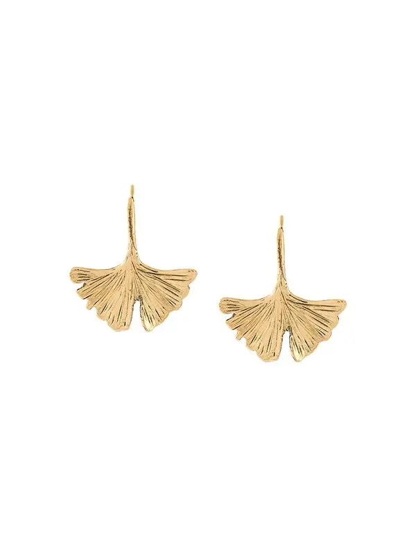 AURÉLIE BIDERMANN Tangerine Ginkgo Leaf Earrings - Metallic