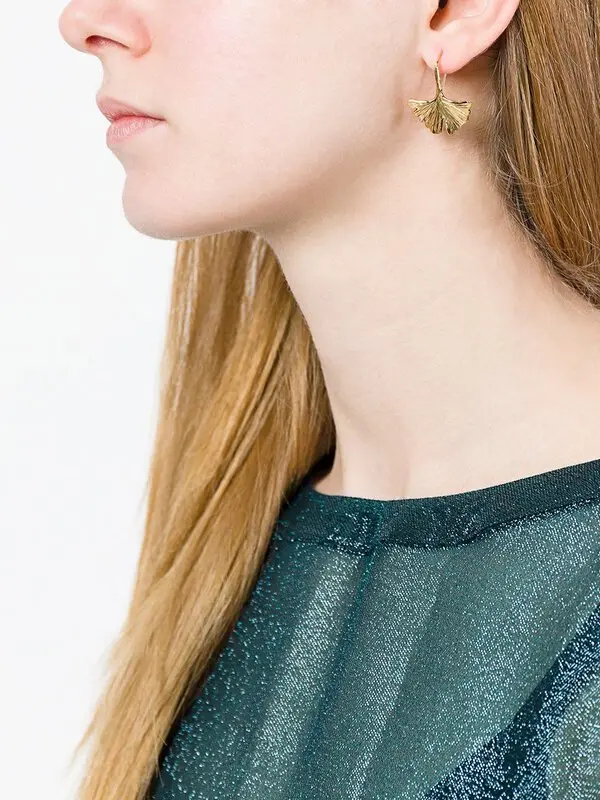 AURÉLIE BIDERMANN Tangerine Ginkgo Leaf Earrings