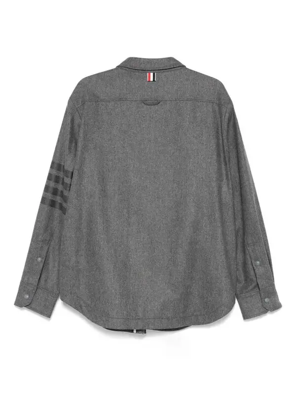 Thom Browne Logo Patch Shirt Jacket - Grey