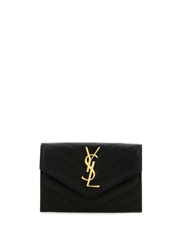 Saint Laurent Small Monogram Envelope Wallet - Black