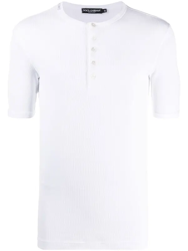 Dolce & Gabbana Fine-rib Cotton T-shirt - White