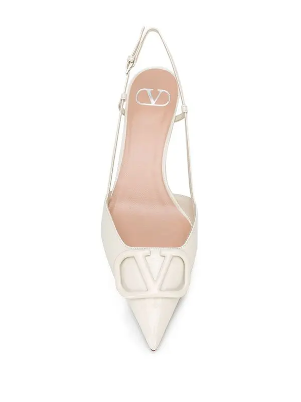Valentino Garavani Vlogo 40mm Slingback Pumps - Neutrals