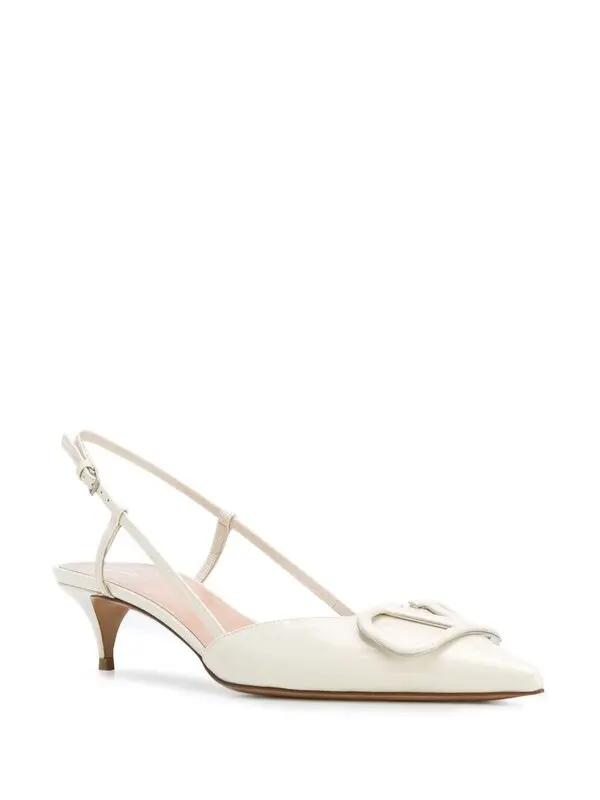 Valentino Garavani Vlogo 40mm Slingback Pumps - White