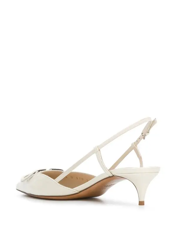 Valentino Garavani Vlogo 40mm Slingback Pumps - White