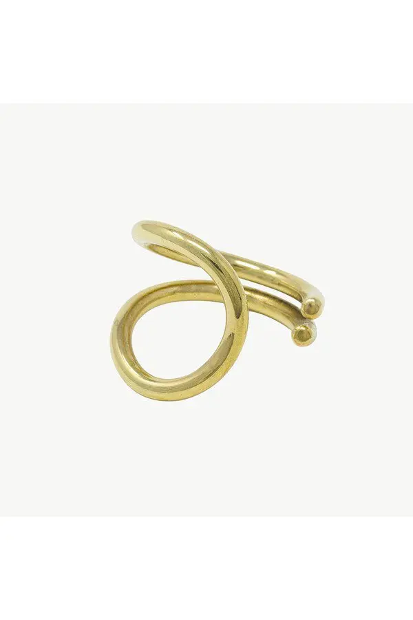 SOKO Rhoda Brass Statement Ring - Gold
