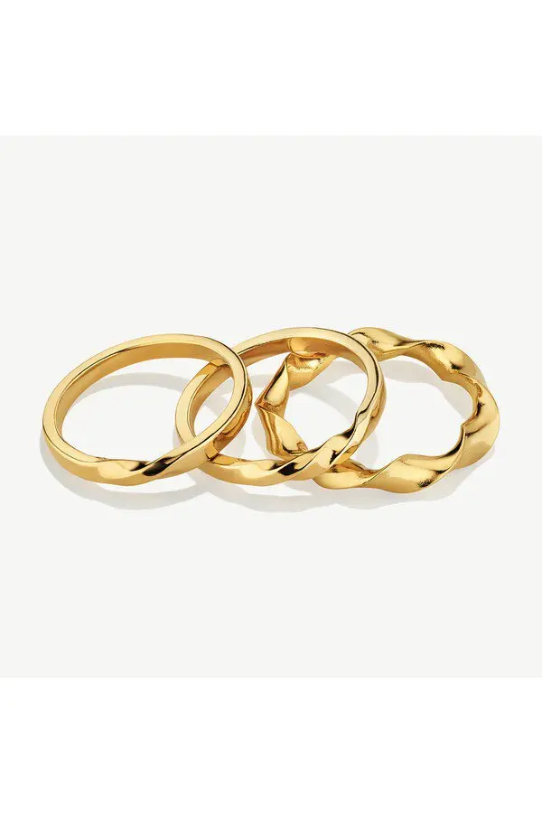 SOKO Twist Stacked Rings - Gold