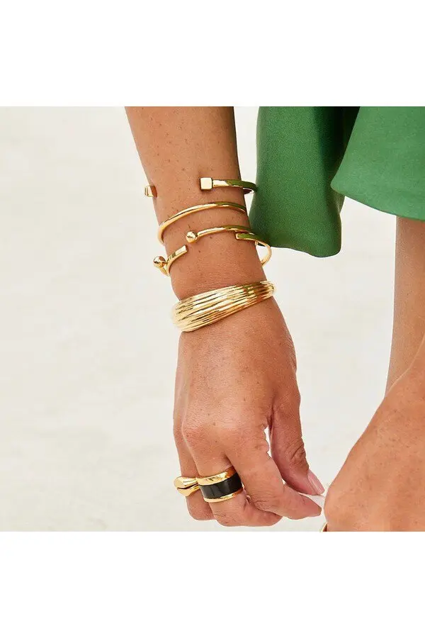 SOKO Mixed Shapes Stacking Cuff Bracelets