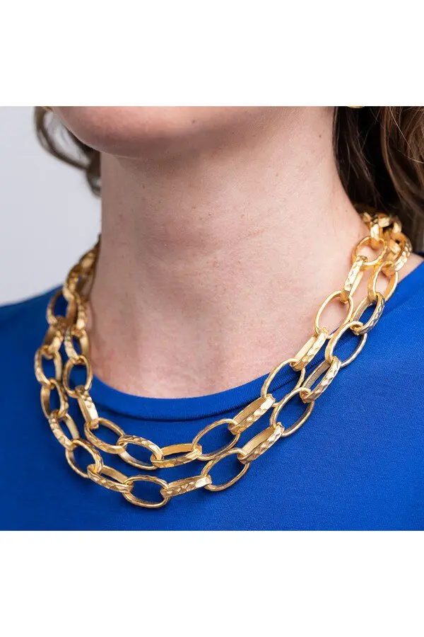 KENNETH JAY LANE Tone Link Necklace - Gold