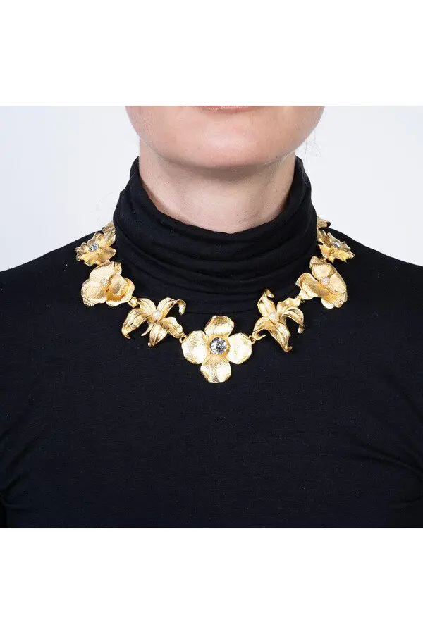 KENNETH JAY LANE Flower Garden Necklace - Gold