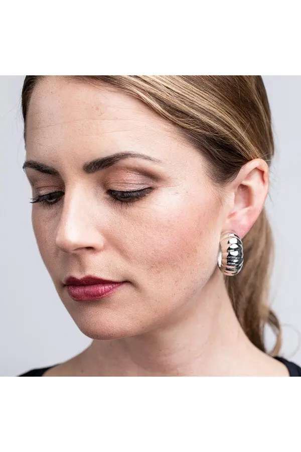 KENNETH JAY LANE Polished Shrimp Hoop Clip Earrings