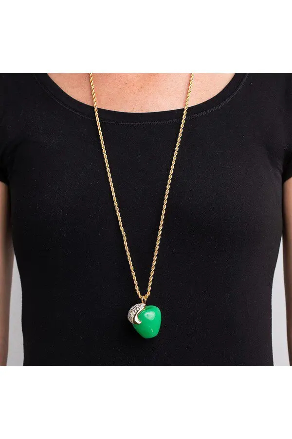 KENNETH JAY LANE Jade Apple Pendant Necklace - Natural