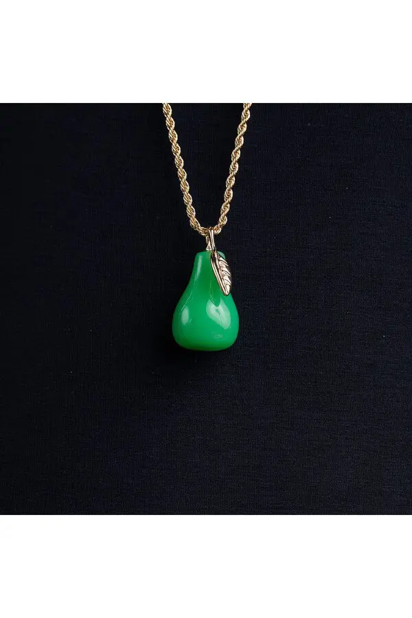 KENNETH JAY LANE Jade Pear Pendant Necklace