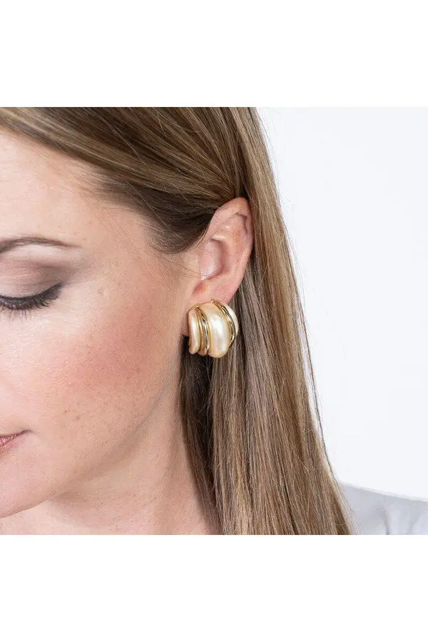 KENNETH JAY LANE Tone Hoop Clip Earrings - Gold