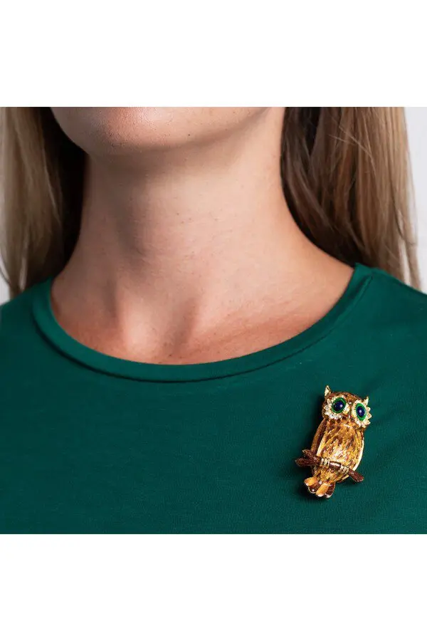 KENNETH JAY LANE Owl Pin - Gold