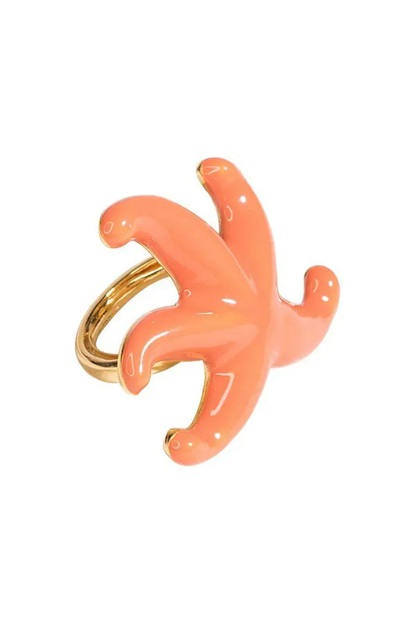 KENNETH JAY LANE Starfish Ring - Coral