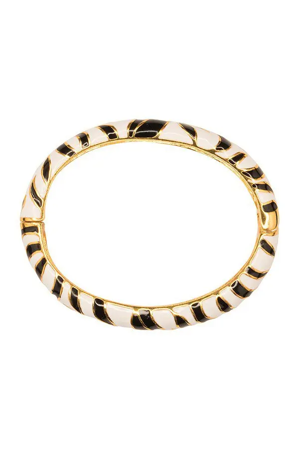 KENNETH JAY LANE Tiger Print Bangle - Black