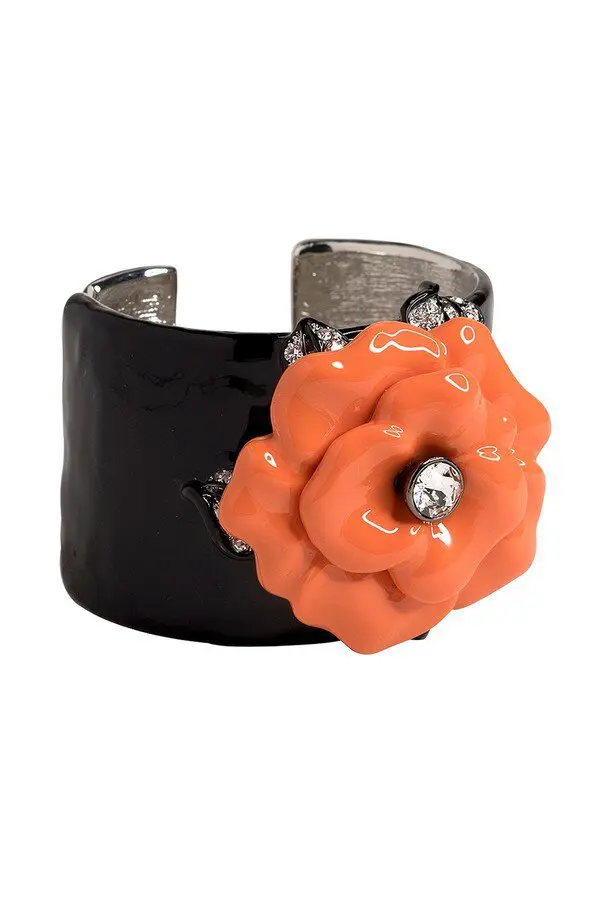 KENNETH JAY LANE Cuff With Flower - Coral