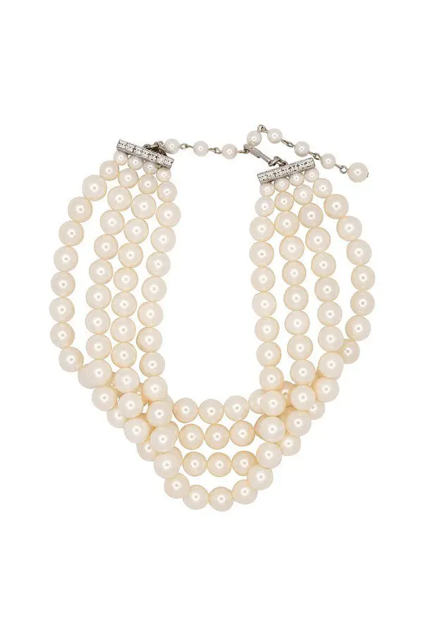 KENNETH JAY LANE 4 Row Shell Pearl Choker - White