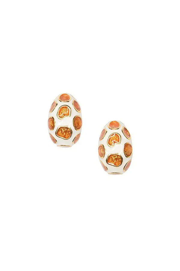 KENNETH JAY LANE Giraffe Print Clip-on Earrings - Gold