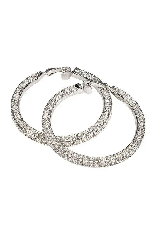 KENNETH JAY LANE Crystal Pave Hoop Earrings