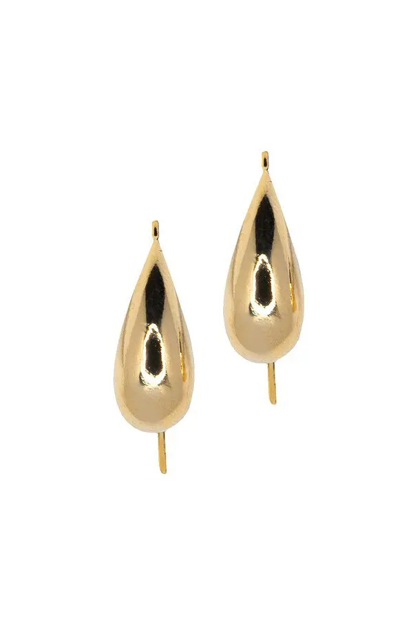 KENNETH JAY LANE Polished Fish Hook Pierced Earrings - Gold