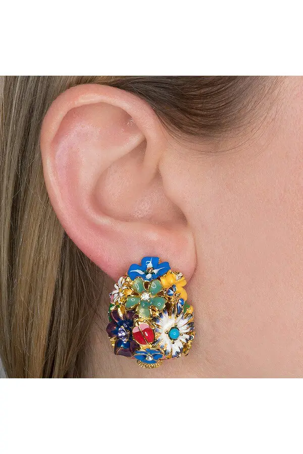 KENNETH JAY LANE Flower Bug Clip-on Earrings